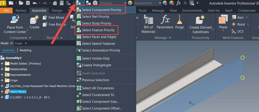 Inventor – Methods for Resizing Assembly Work Planes